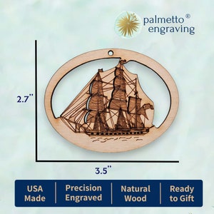 Personalized Tall Ship Ornament, Nautical Decor, Personalized Nautical ...