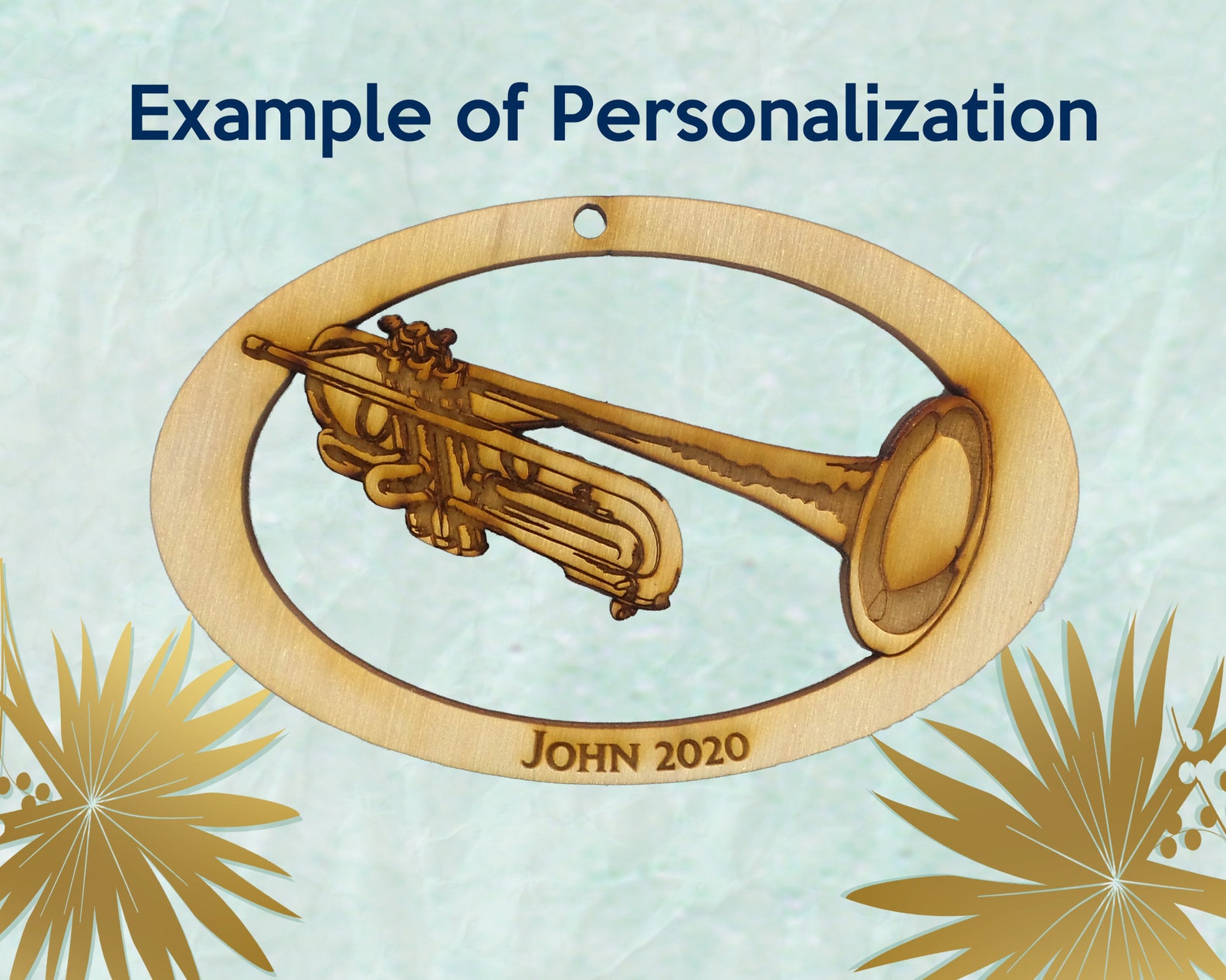 Personalized Trumpet Ornament Trumpet Christmas Ornament - Etsy
