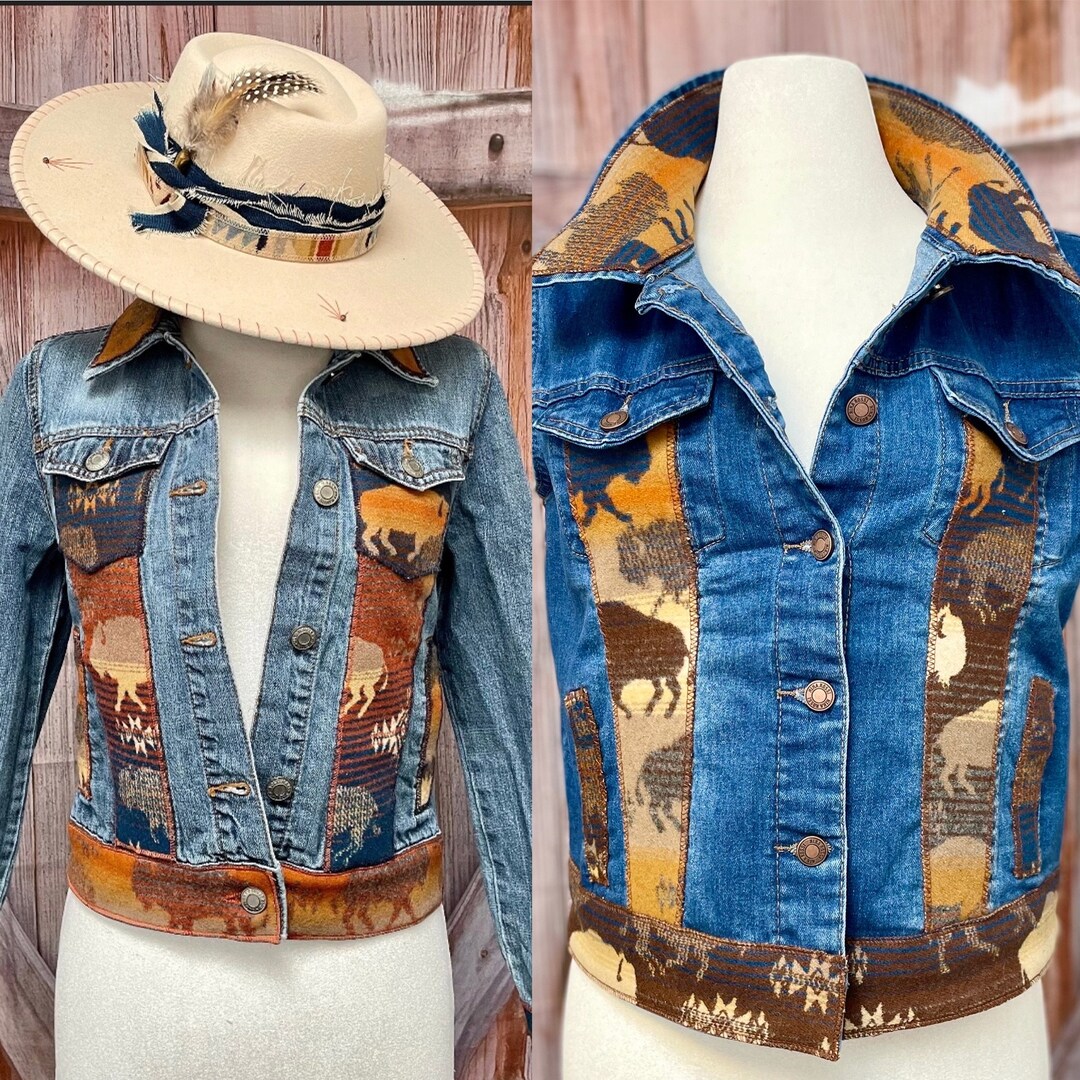 Buffalo Cowgirl Denim Jacket or Vest Custom Made With PNW Buffalo ...