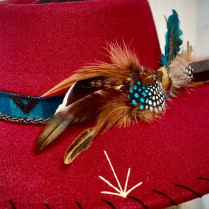 REBEL in Red-couture Western Hat-custom Hand Embroidered-custom ...