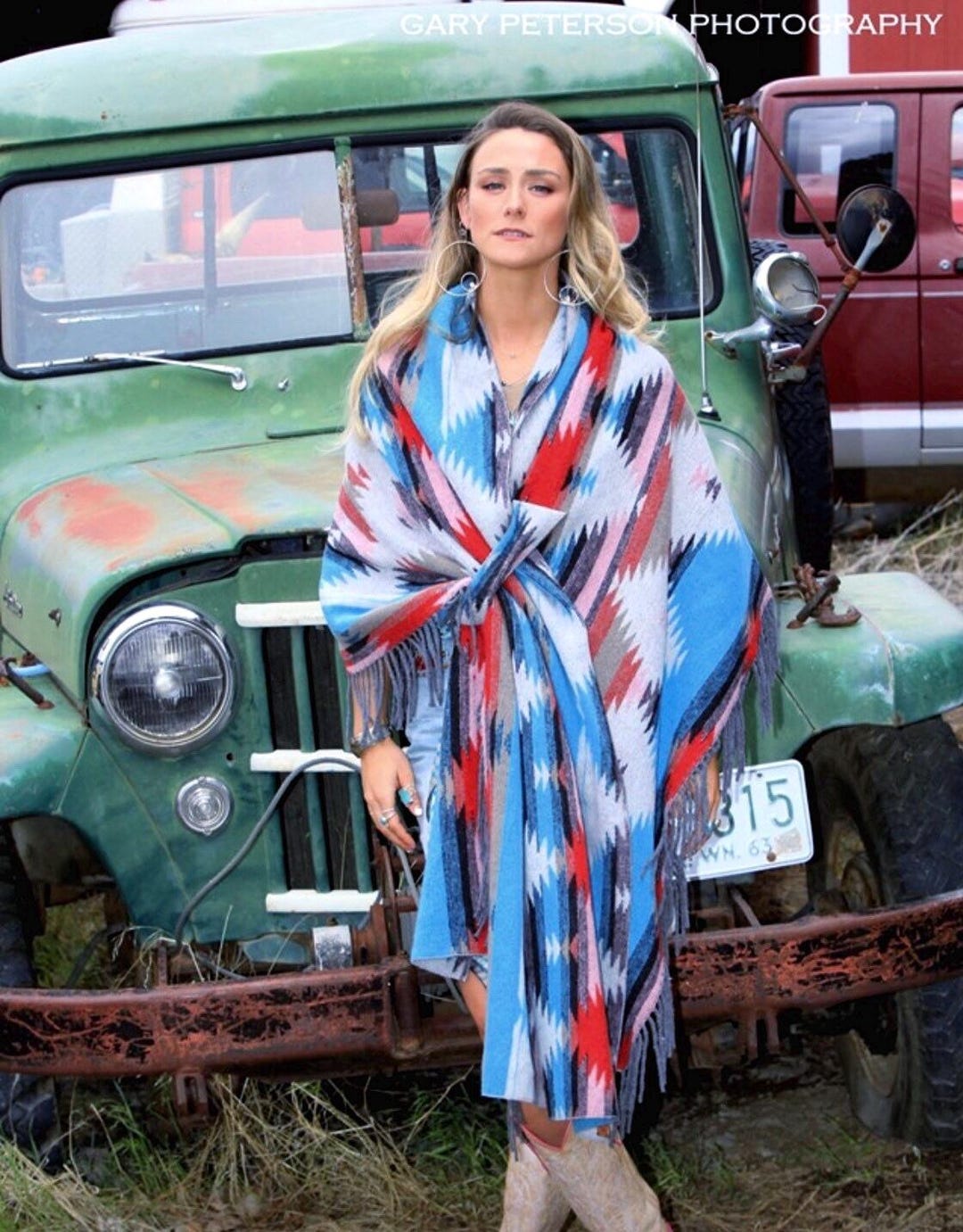 Native American Blossom Wrap-made of Italian Tribal Wool-western ...