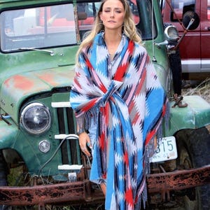 Native American Blossom Wrap-made of Italian Tribal Wool-western ...