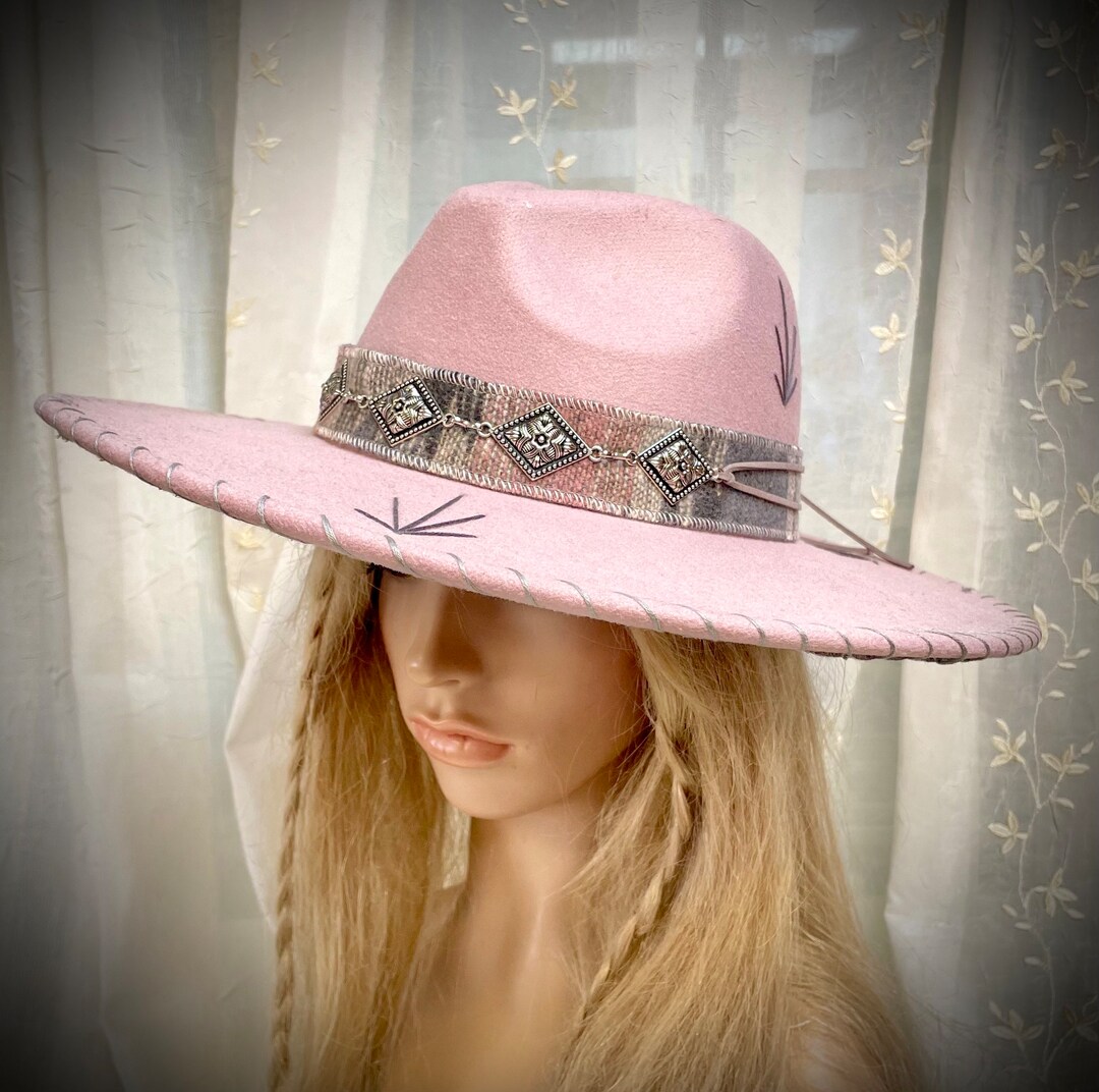 Dusty-custom Hand Embroidered Western Fashion Hat-italian Wool ...