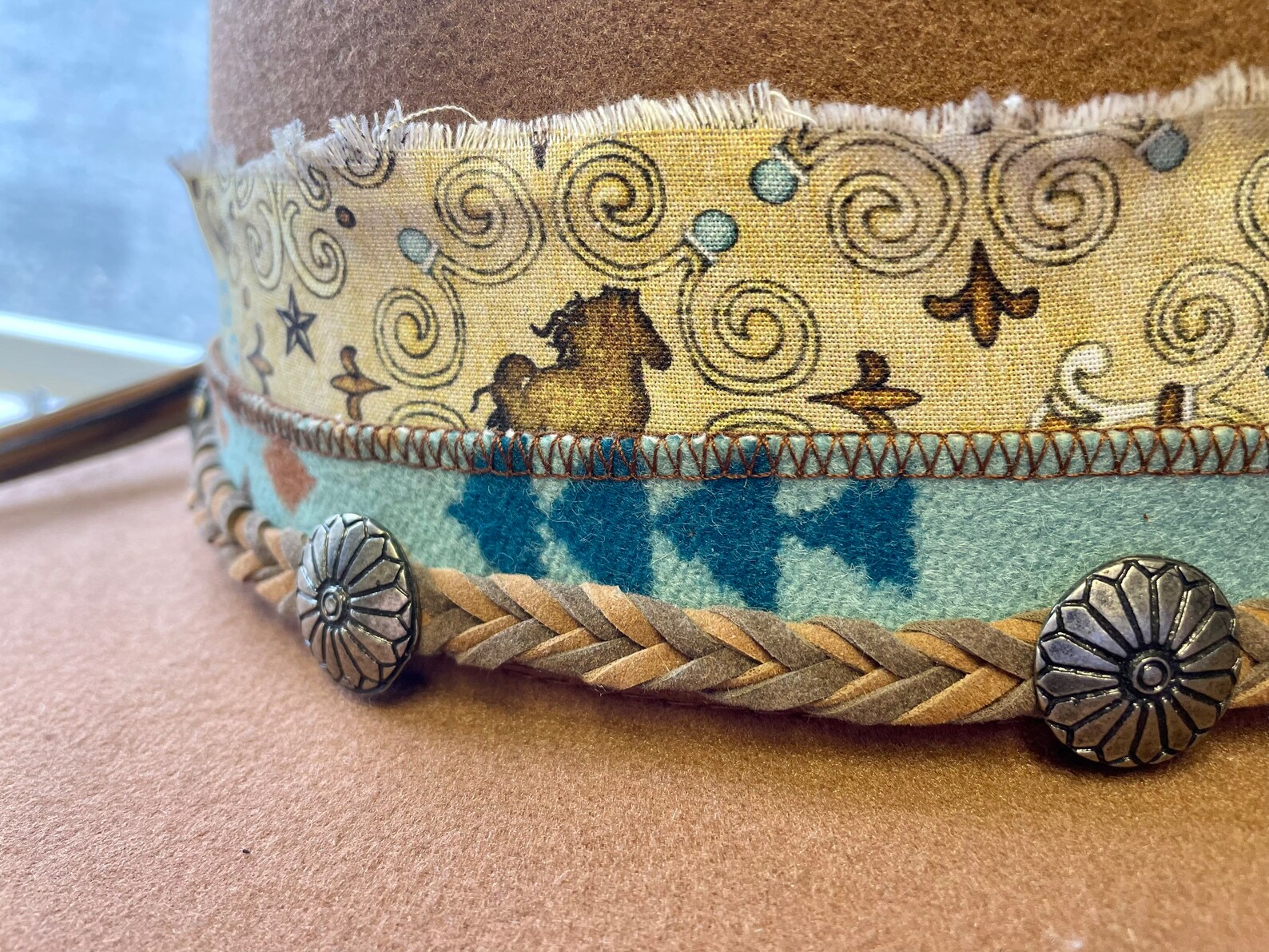 Wildfire-custom Made HAT-#21 With Oregon Wool Custom Feathered Hand ...