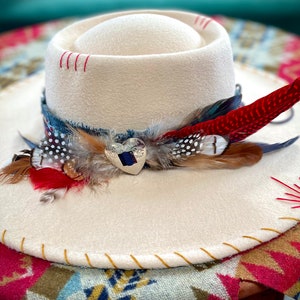 Sierra-custom Embroidered Western Couture Hat With Mudcloth and Oregon ...