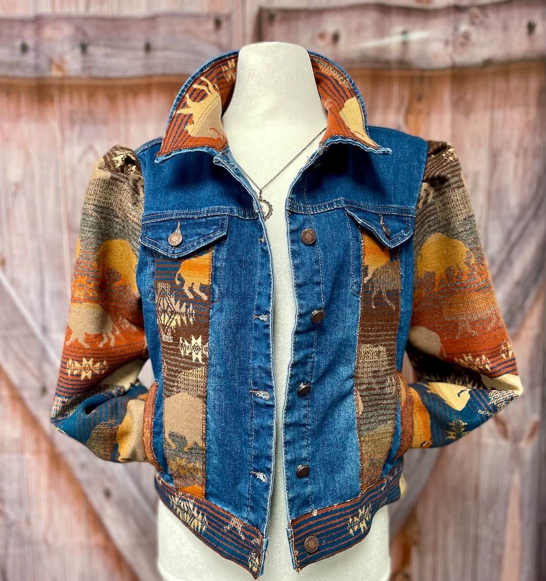 BUFFALO GAL Custom Western Denim Jacket With Genuine PNW Wool Made to ...