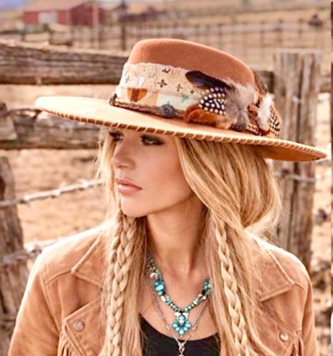 Wildfire-custom Made HAT-#21 With Oregon Wool Custom Feathered Hand ...