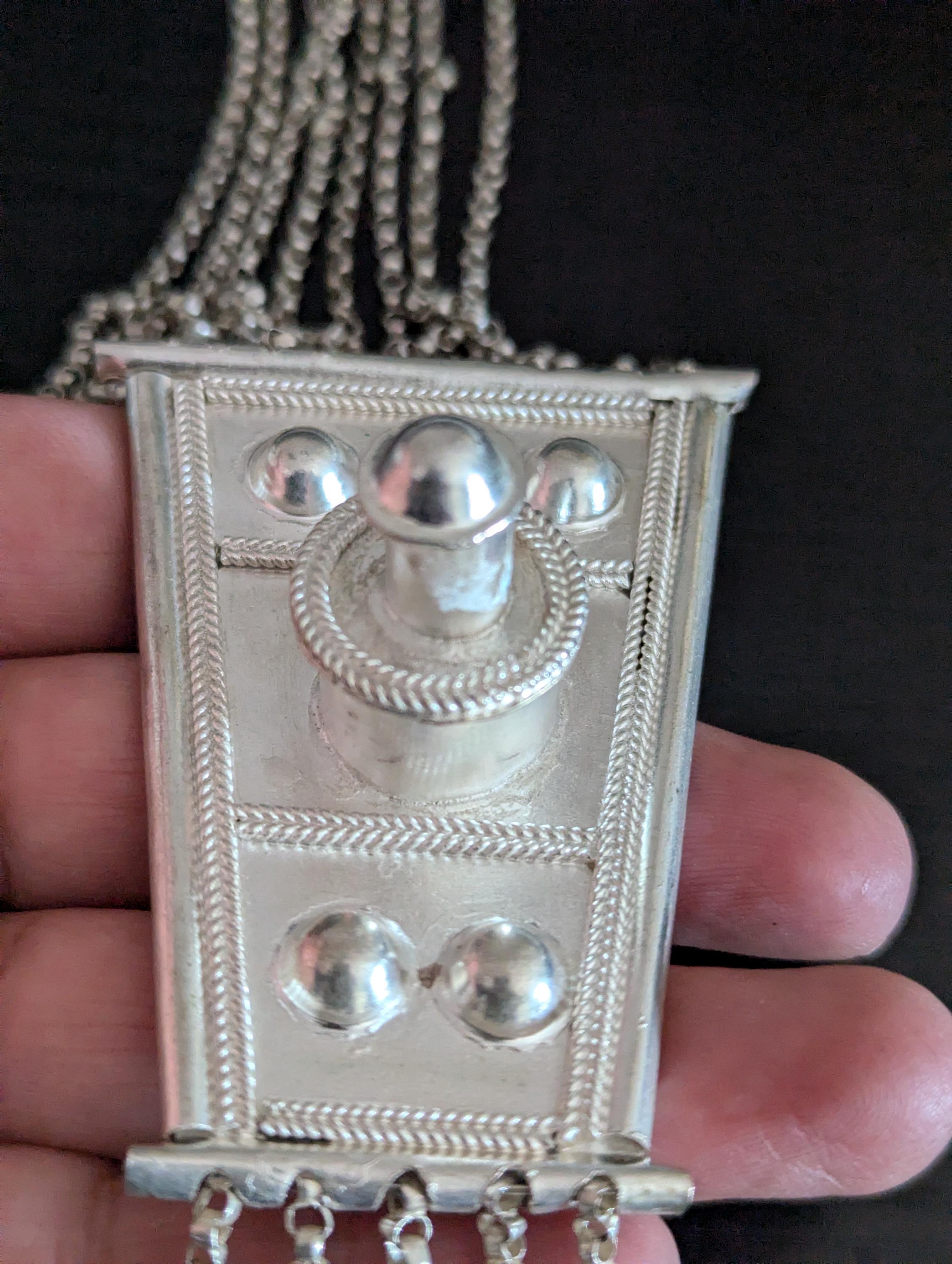 Unique Ethiopia Gojam Silver Necklace–double-sided Pendant (front ...