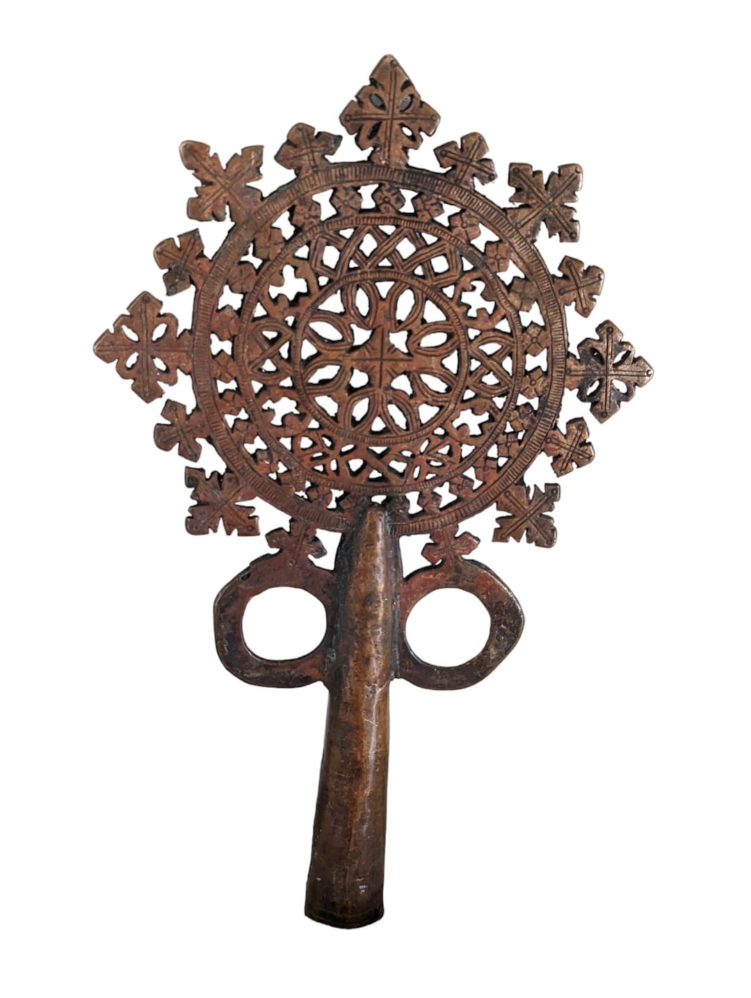 Antique Ethiopian Orthodox Coptic Christian Copper Processional Cross ...