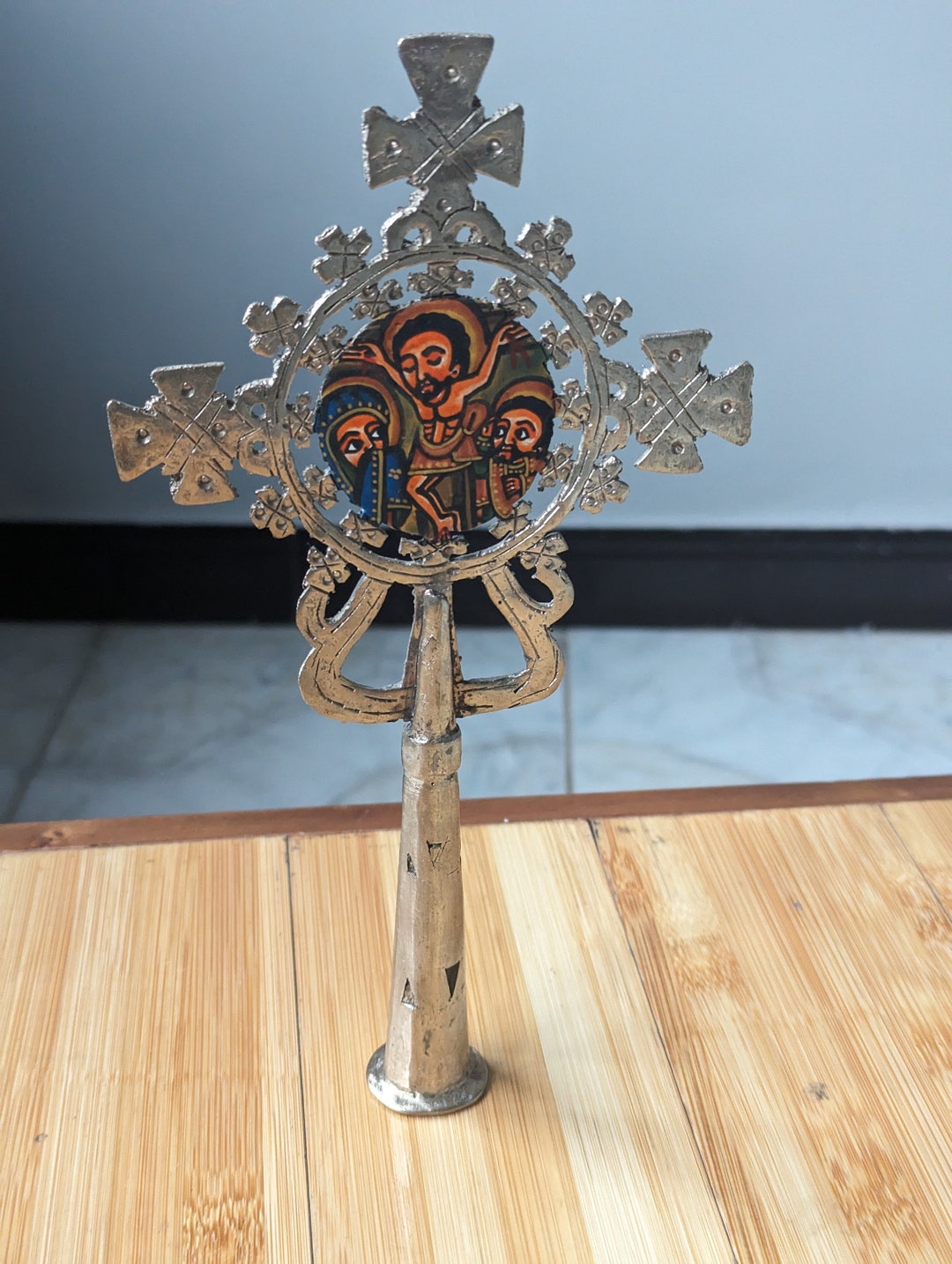 Handmade Silver Orthodox Coptic Processional Cross Ethiopia,home Decor ...