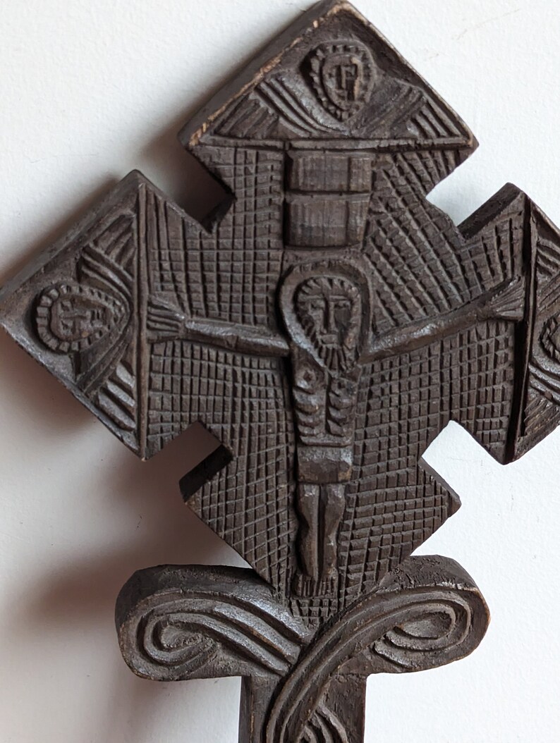 Antique Ethiopian Orthodox Coptic Wood Intricate Design Processional ...