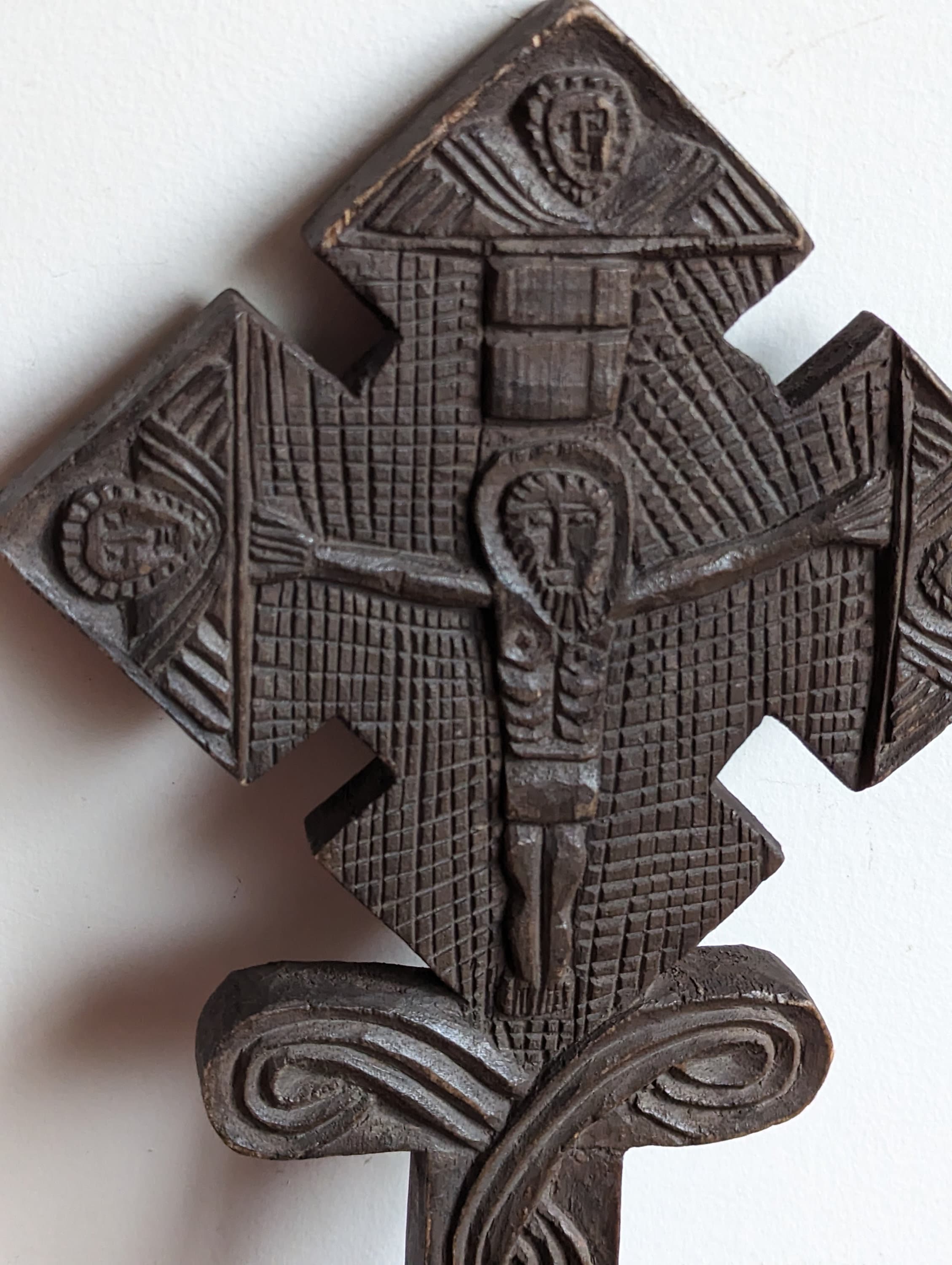 Antique Ethiopian Orthodox Coptic Wood Intricate Design Processional ...