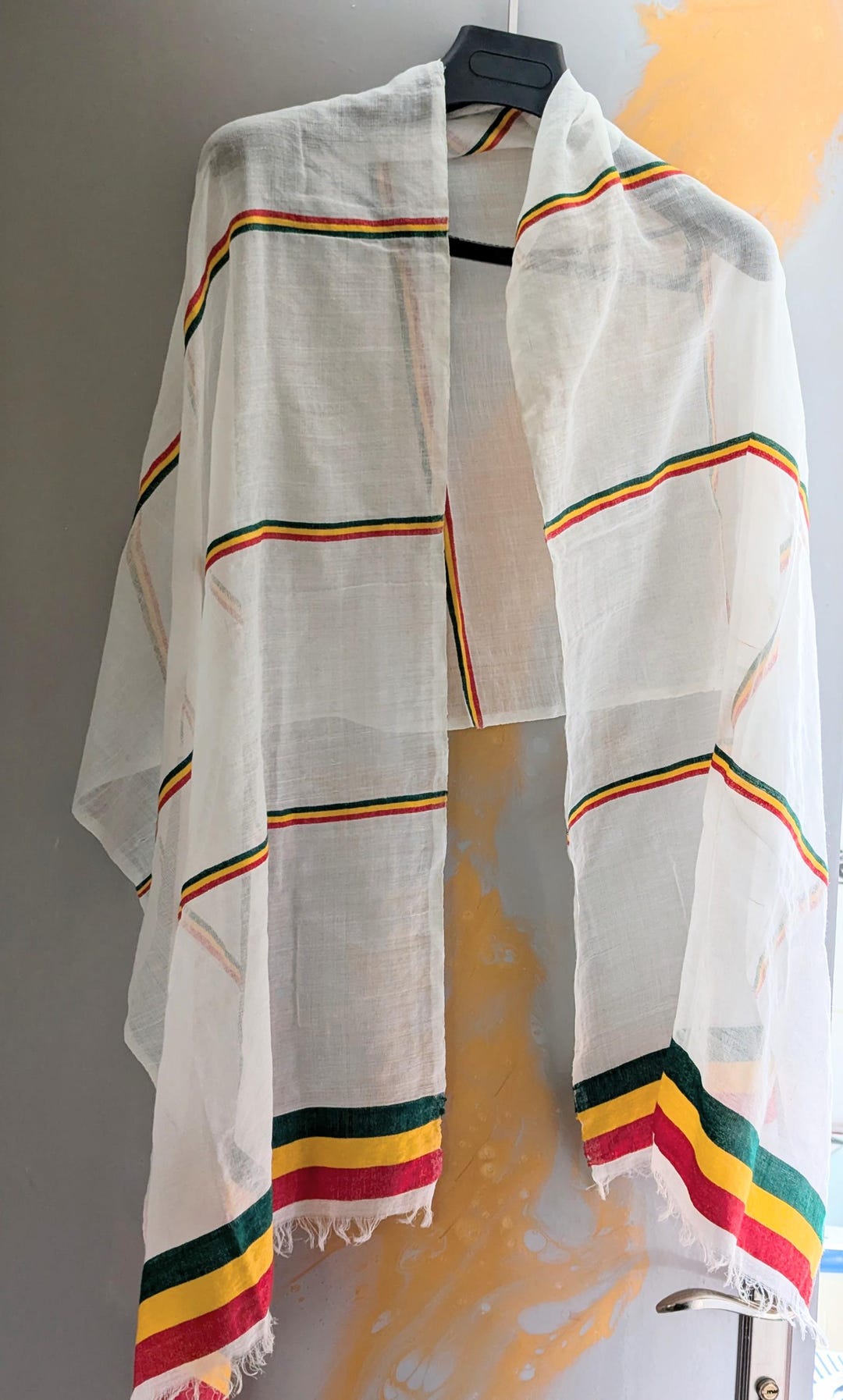 Ethiopia Flag Handwoven Cotton Scarf Head Wrap Shawl Rasta Colors - Etsy