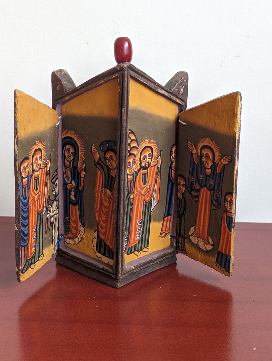 2 Set of Ethiopian Orthodox Coptic Hand Carved Wood Biblical Icon ...