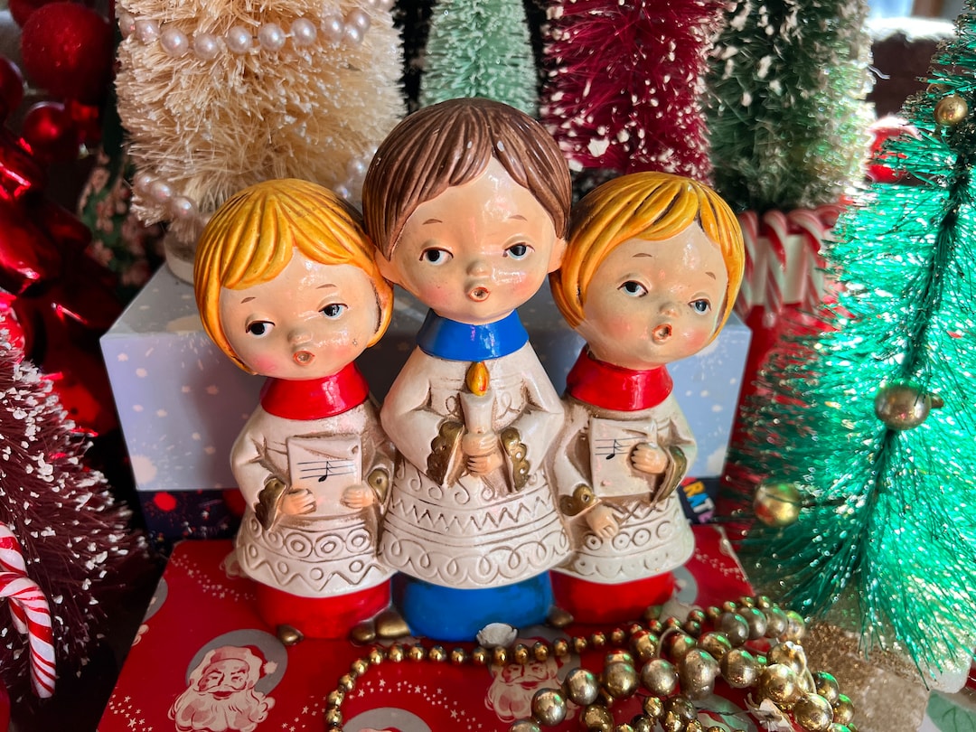 Nostalgic Sweet Vintage Paper Mache 3 Angel Christmas Music Box Plays ...
