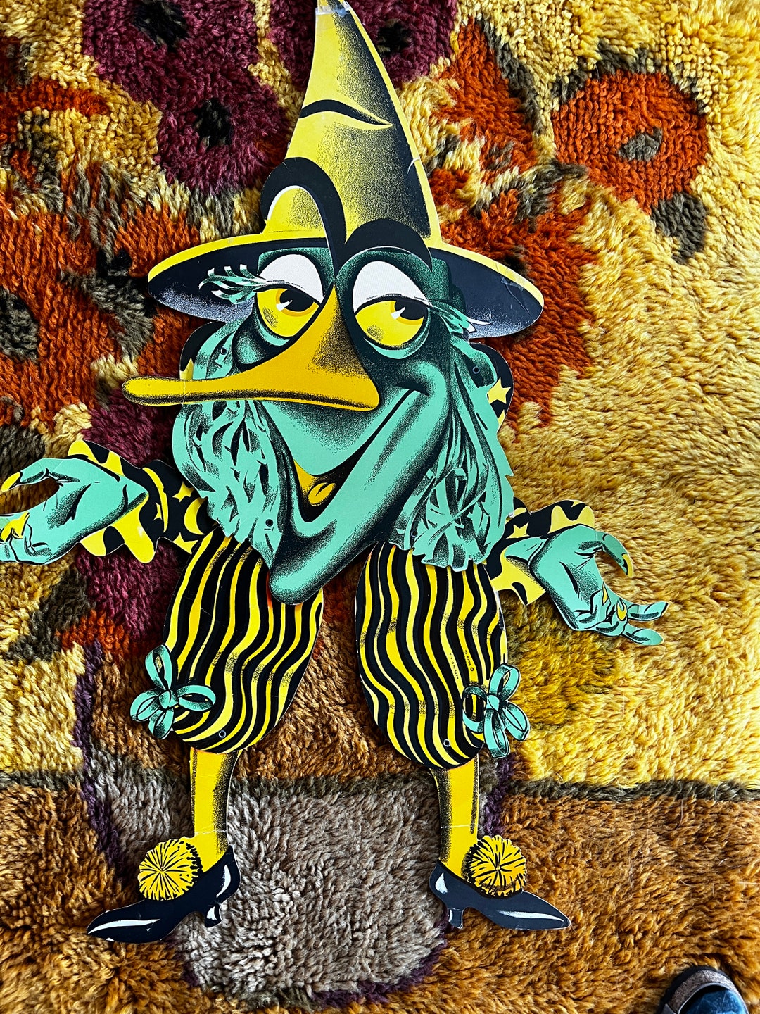 Rare Beistle Co. Vintage Large Green Kitschy Exaggerated Yellow Black ...