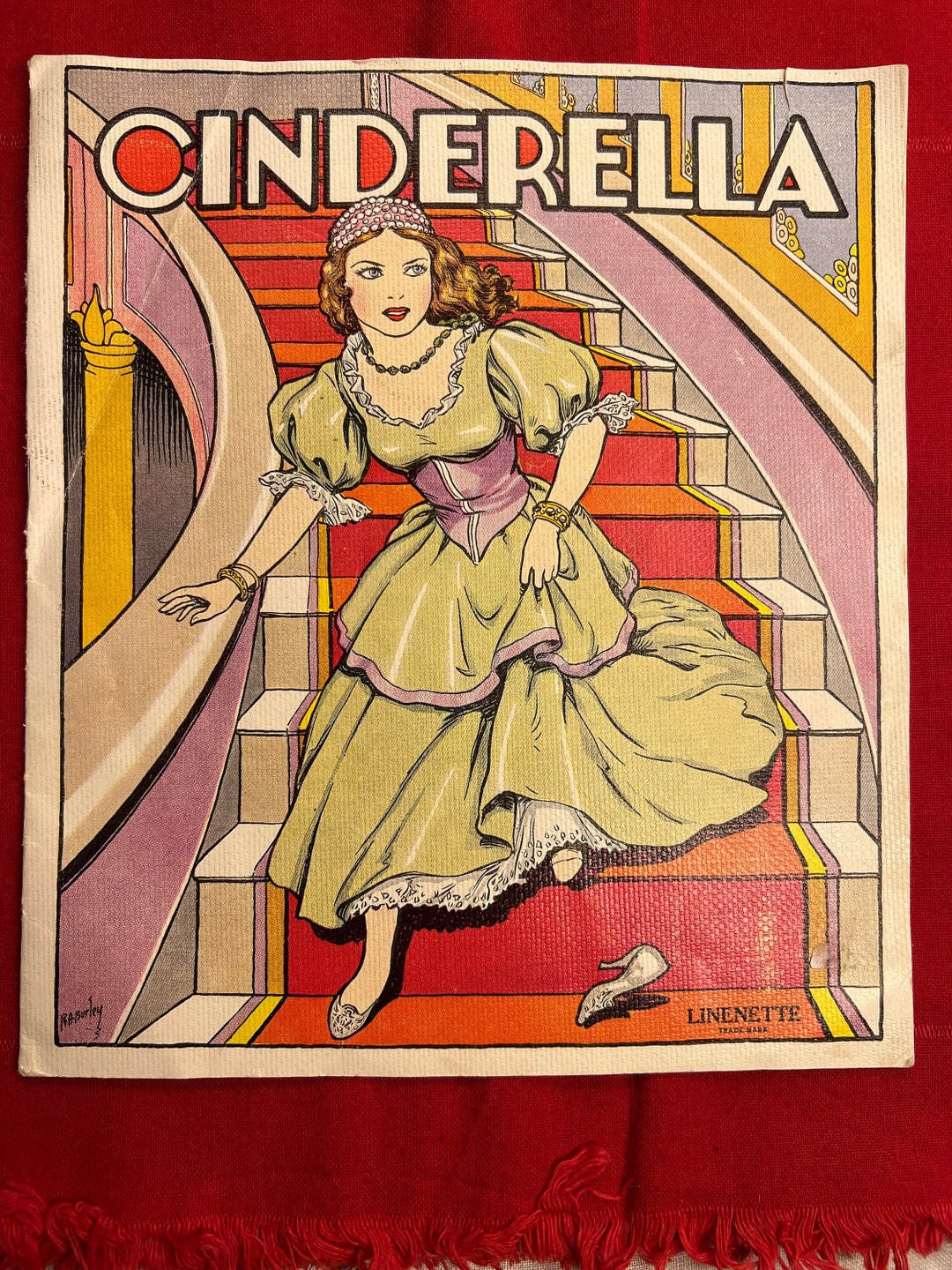 Cinderella Vintage Children's Color Illustrations Storybook Softcover ...