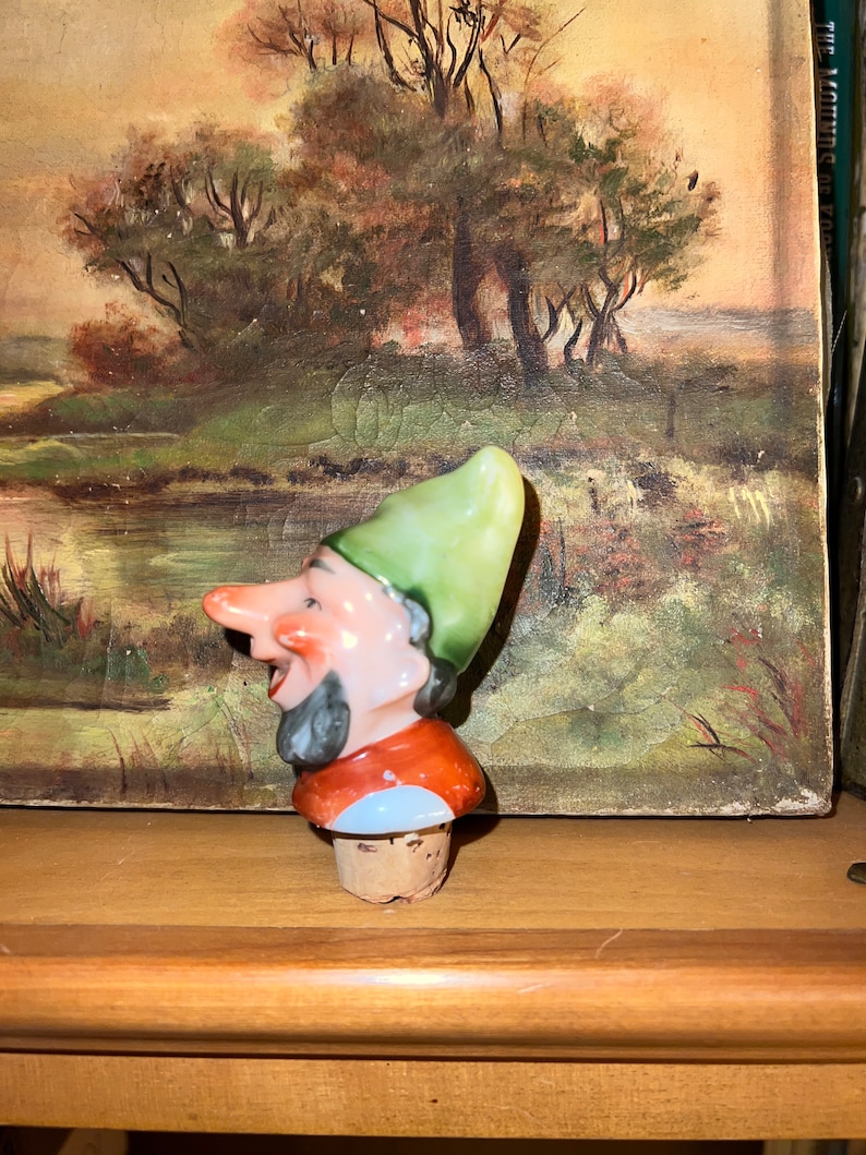 Antique German Porcelain Old Man Elf Dwarf W/green Hat Ceramic - Etsy