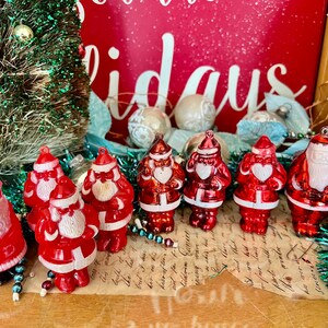 Kitschy Fun Red Hard Plastic Santa Ornament Vintage Rosbro/rosen/irwin ...
