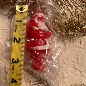 Kitschy Fun Red Hard Plastic Santa Ornament Vintage Rosbro/rosen/irwin ...