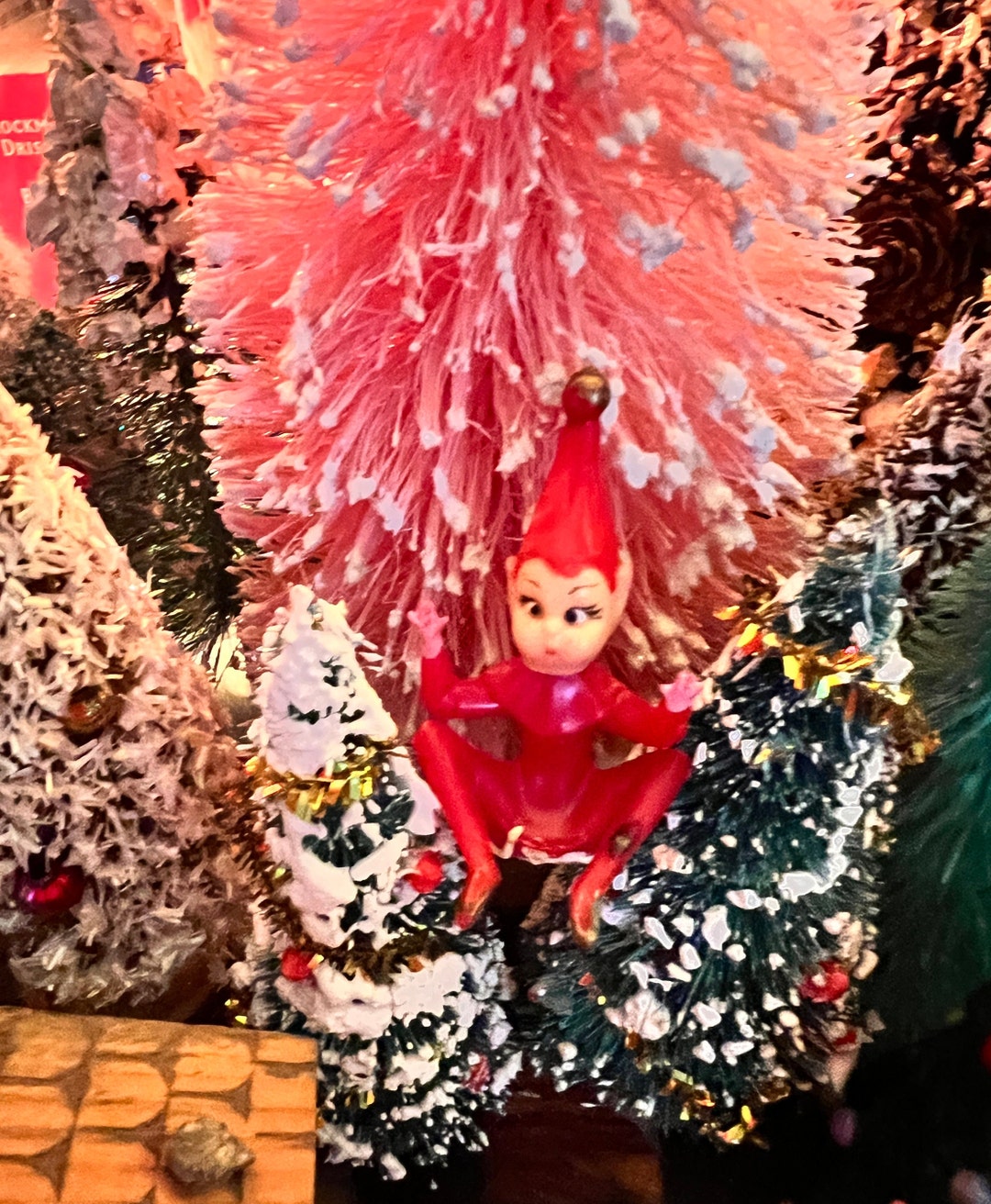 Kitschy Vintage Cross Eyed Funny Face Hard Plastic Wee Elf Pixie Sprite ...