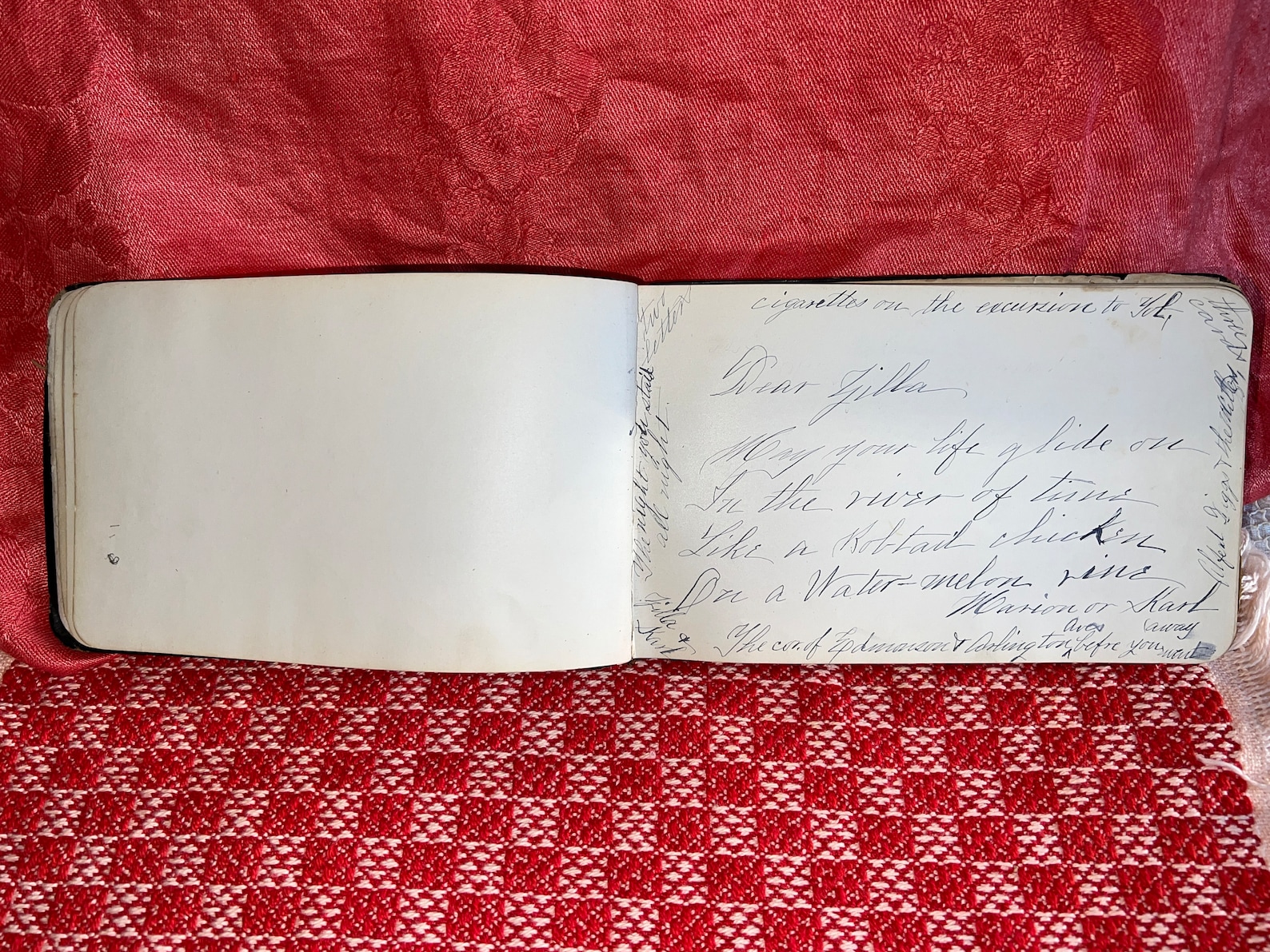 Rare Antique 1882 Victorian Edwardian Autograph Book Elegant Floral ...
