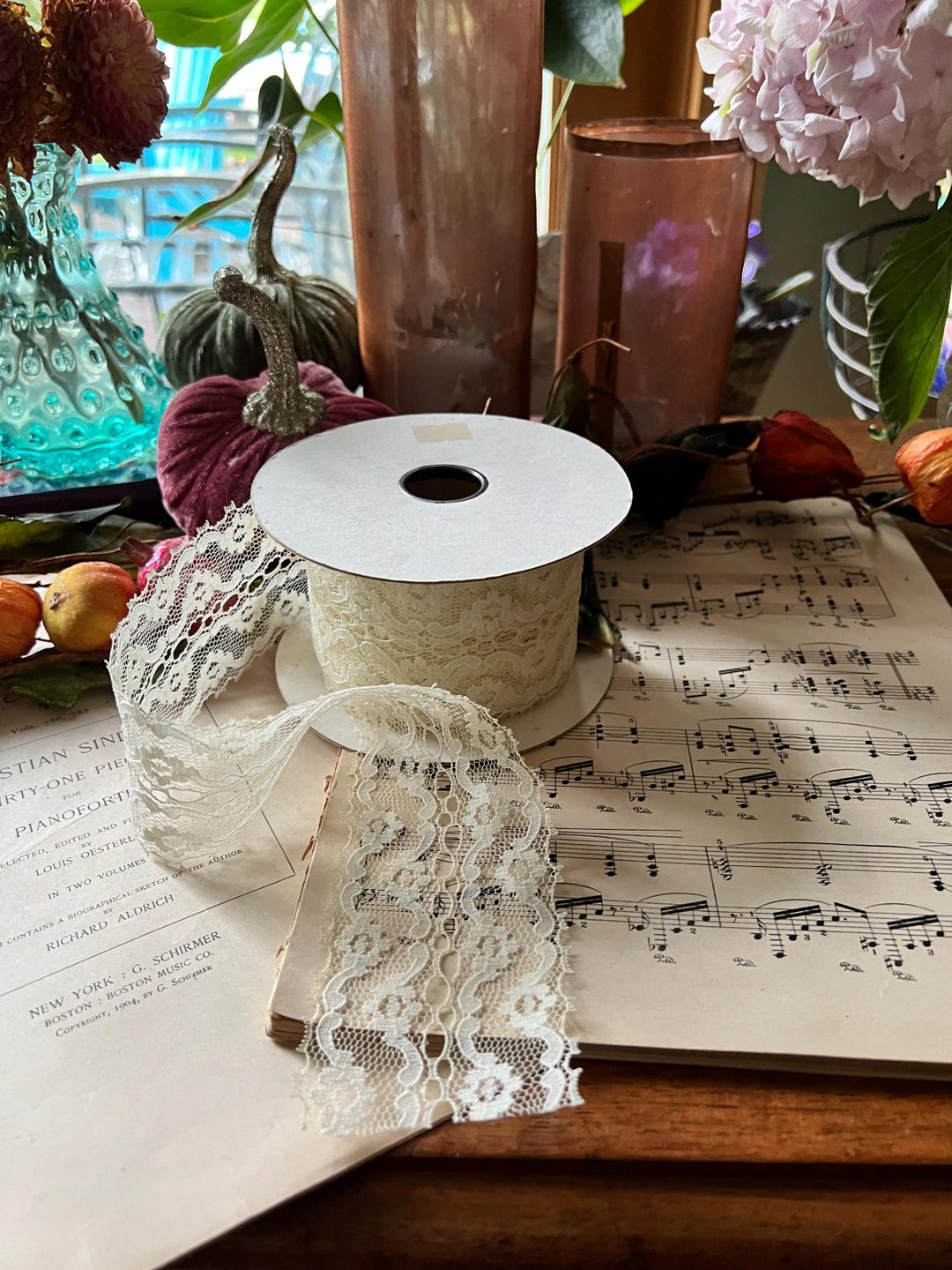 Pretty Vintage Wide Lace Ribbon Crafts Wreath Making Package Gift ...