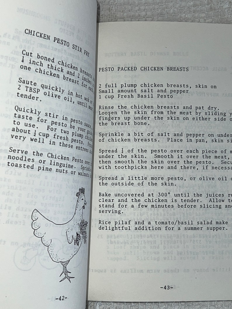 Vintage Cookbook Bountiful Basil Recipes 1988 Herbs Culinary by Tanya ...
