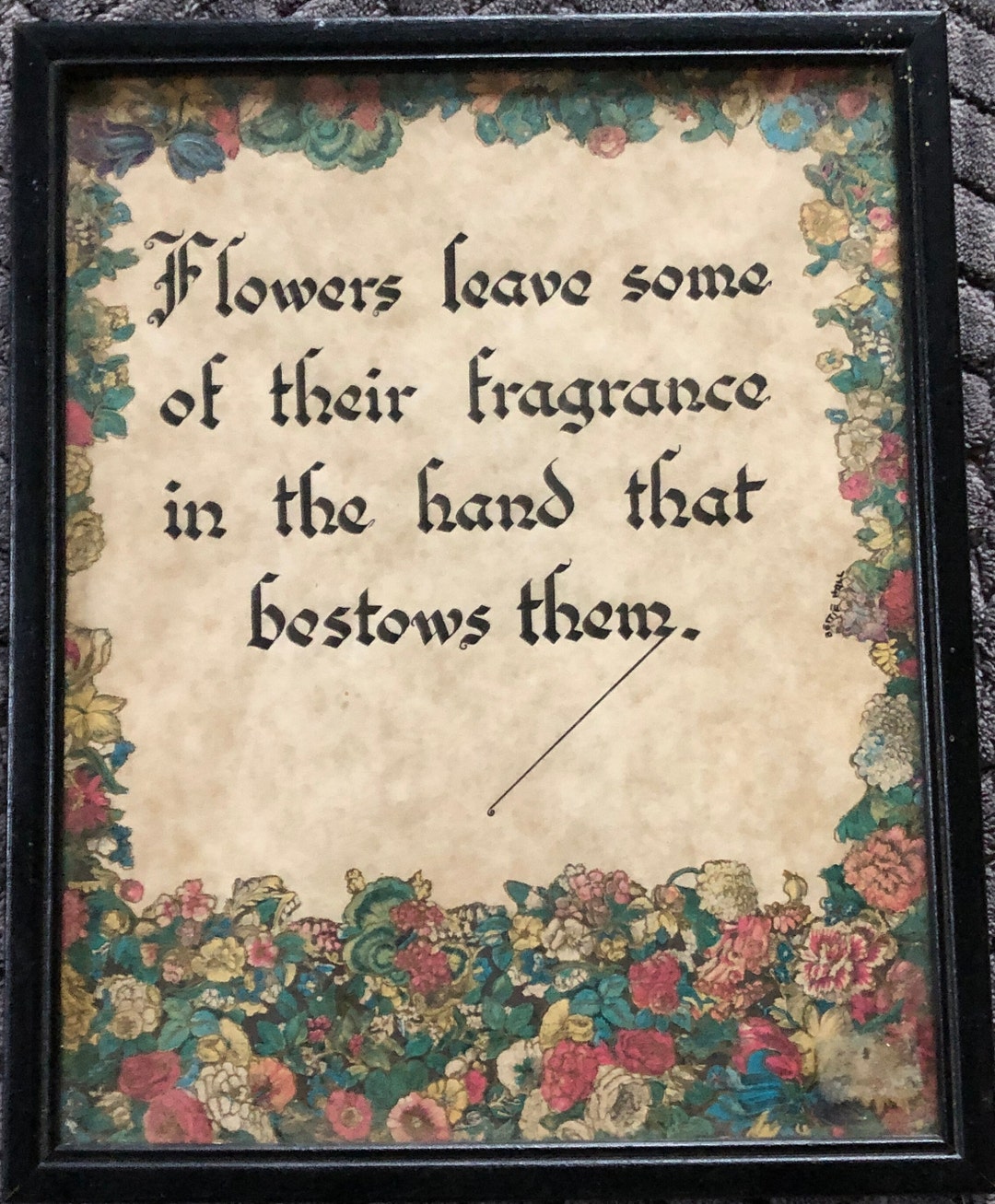 Vintage Calligraphy flowers Leave Some of Their Fragrance in the Hand ...
