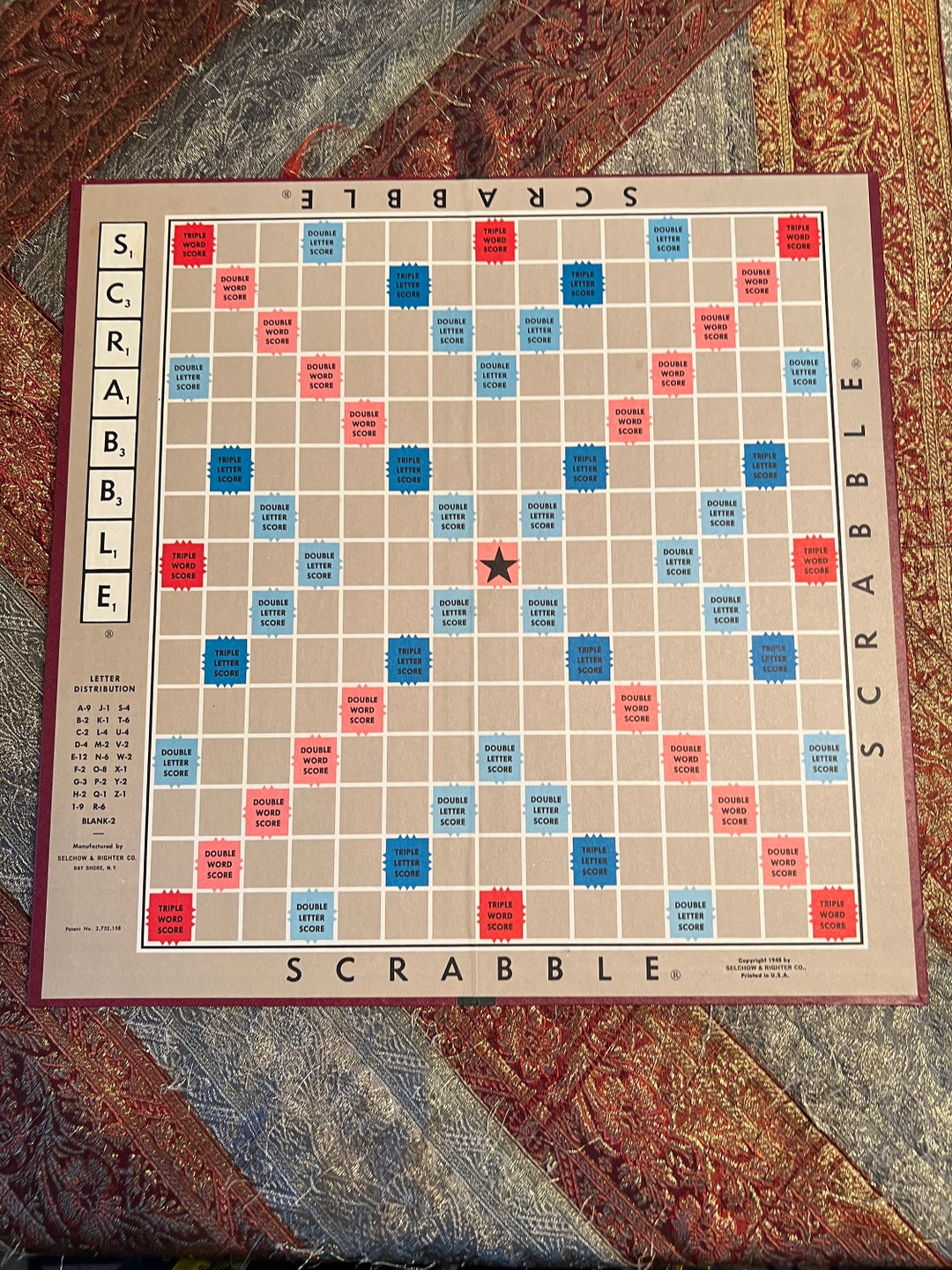 Vintage Scrabble Game Board Replacement or Wall Game Room Decoration ...