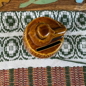 Rare 1910 Happy Hooligan in Barrel Bank Antique Brown Ceramic Hobo ...