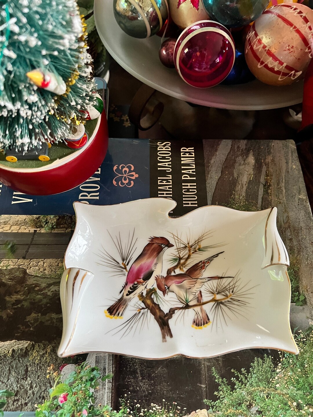 Lovely Vintage Cedar Waxwing Cardinals Grosbeaks Birds Hand Painted ...