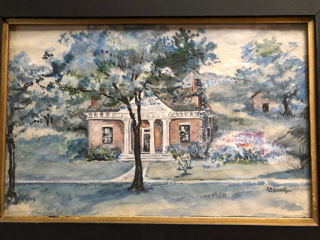 Antique Hoge House Galena IL Early 1900's Framed Watercolor ...