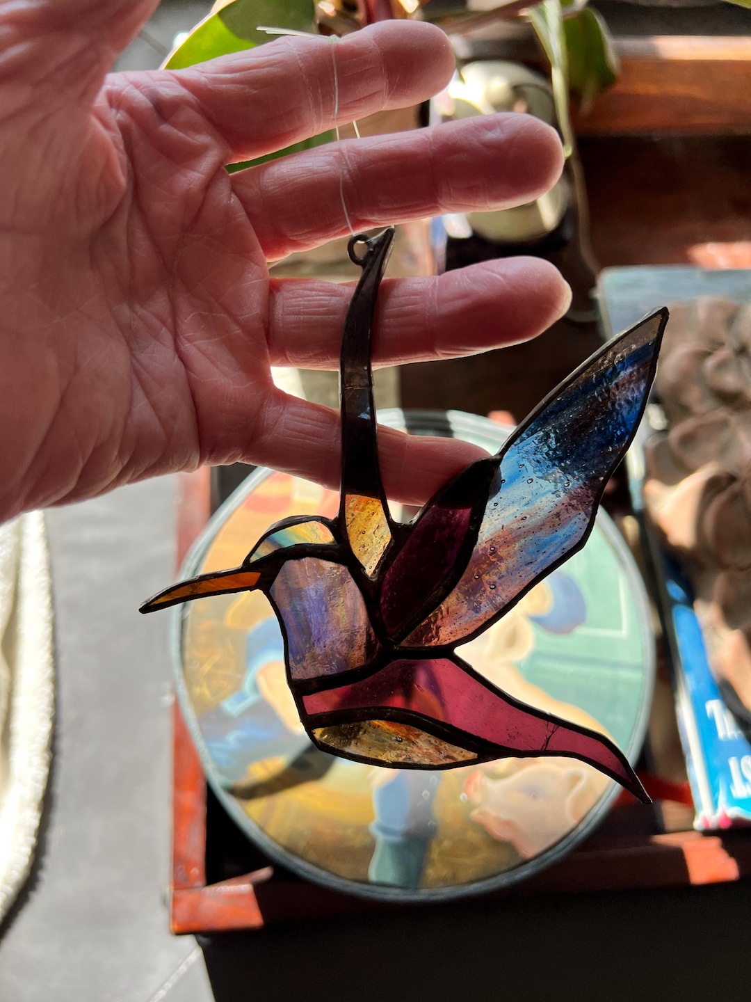 Exquisitely Crafted Seedy Colorized Glass Blended Colors Leaded Stain ...