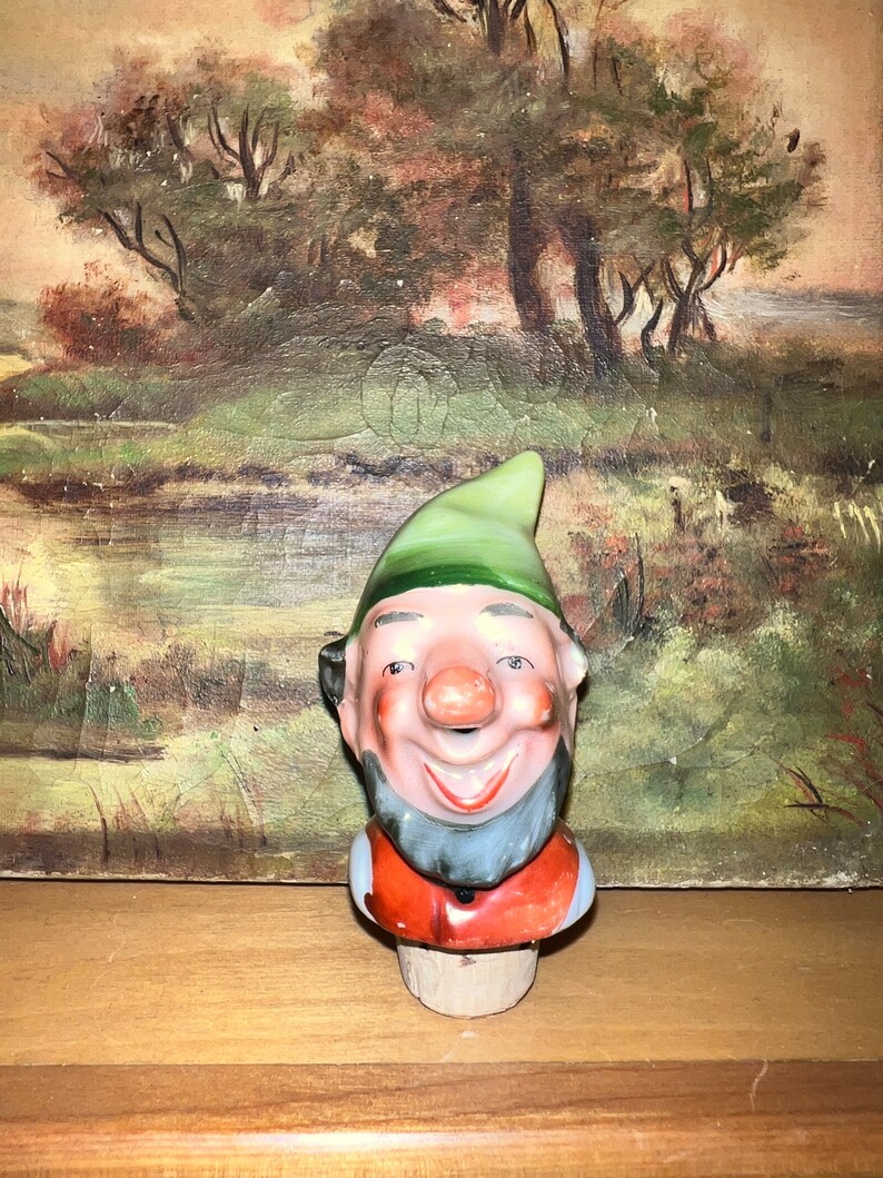Antique German Porcelain Old Man Elf Dwarf W/green Hat Ceramic - Etsy
