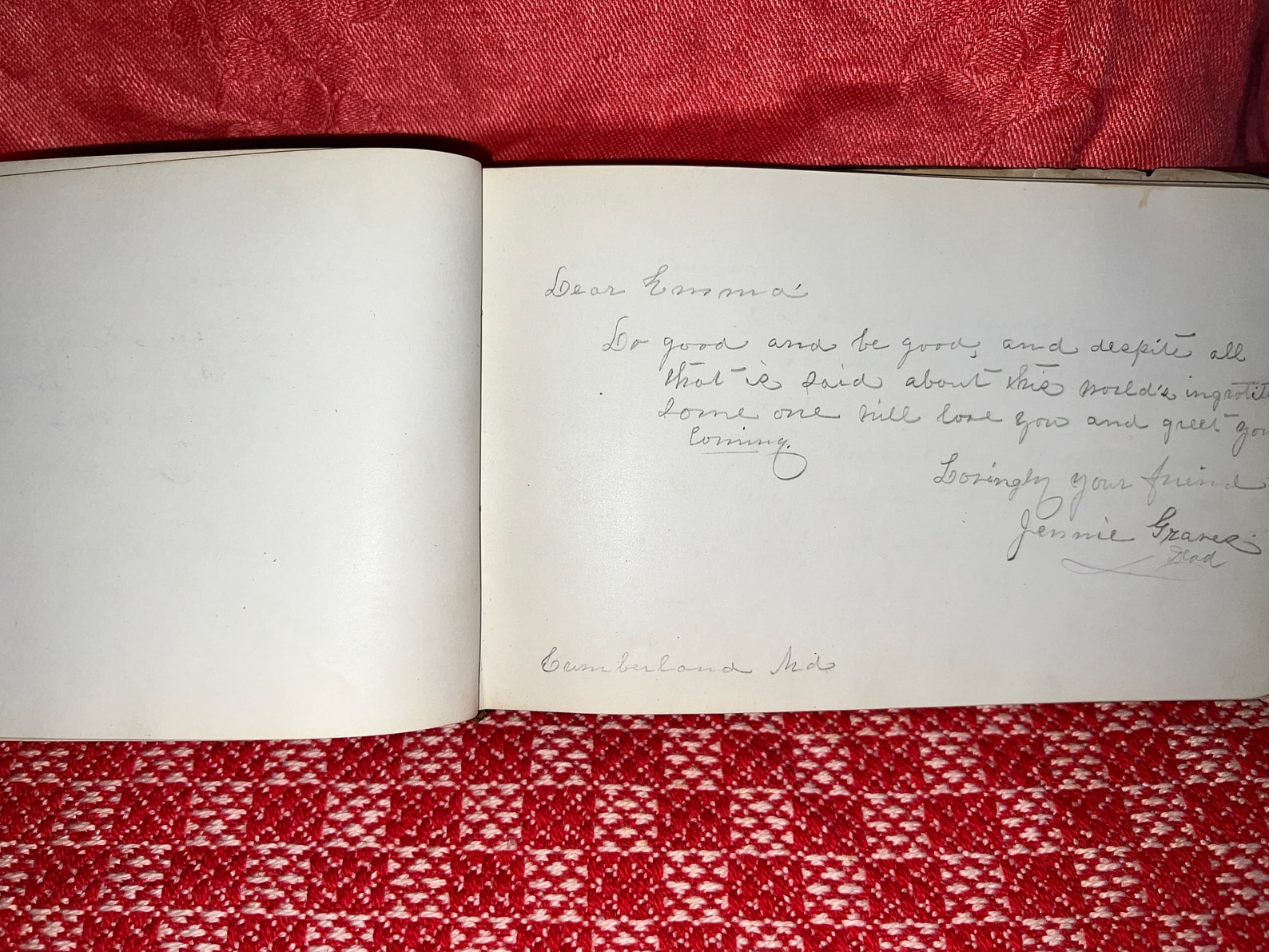 Rare Antique 1882 Victorian Edwardian Autograph Book Elegant Floral ...