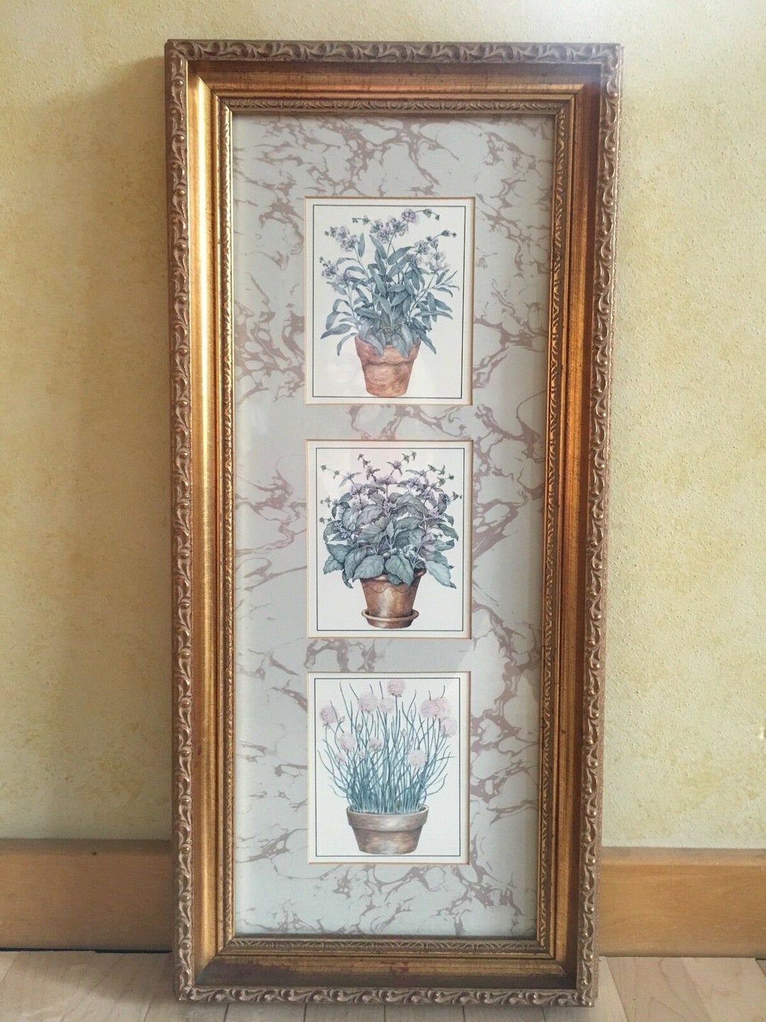 Wonderful Vintage Ornate Edwardian Victorian Style Gold Framed Matted ...