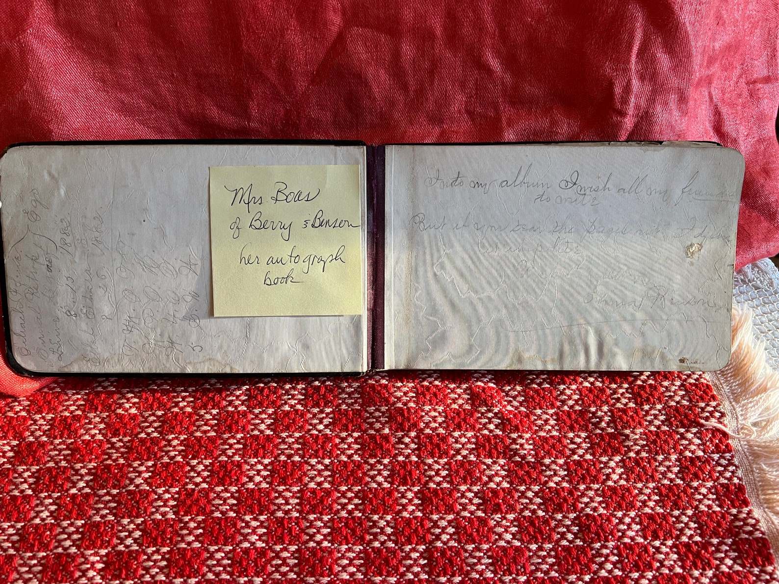Rare Antique 1882 Victorian Edwardian Autograph Book Elegant Floral ...