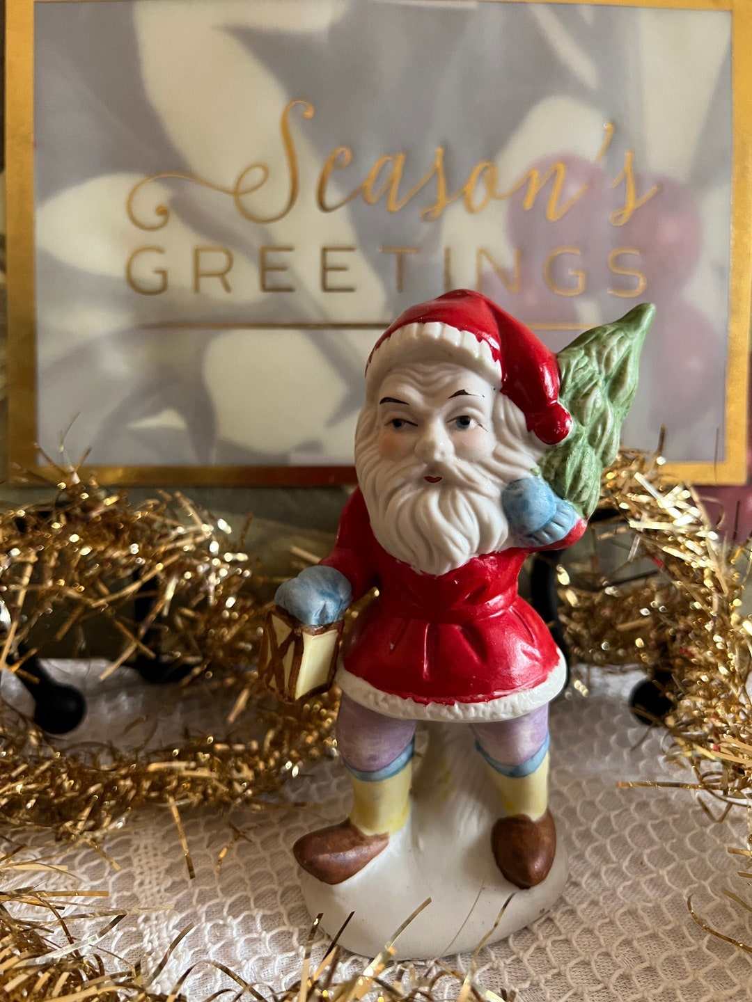 Rare Hand Painted Sweet Vintage Old World Style St. Nicholas Ceramic ...