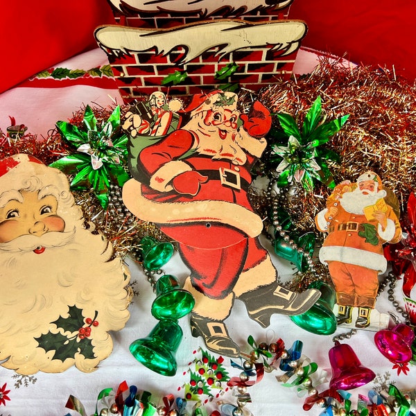 Vintage Cardboard Display Santa - Etsy