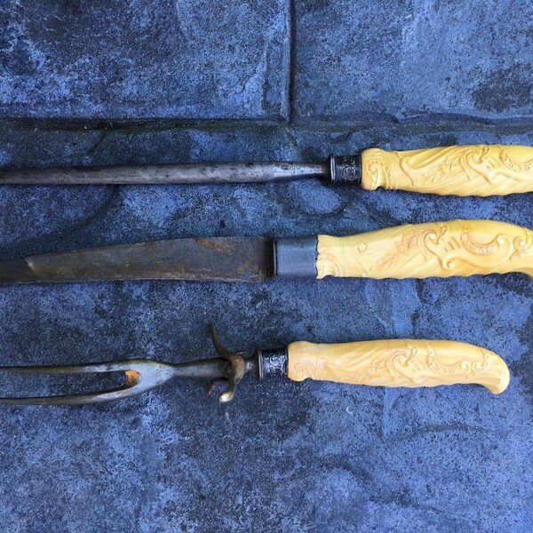 Antique Carving Set - Etsy