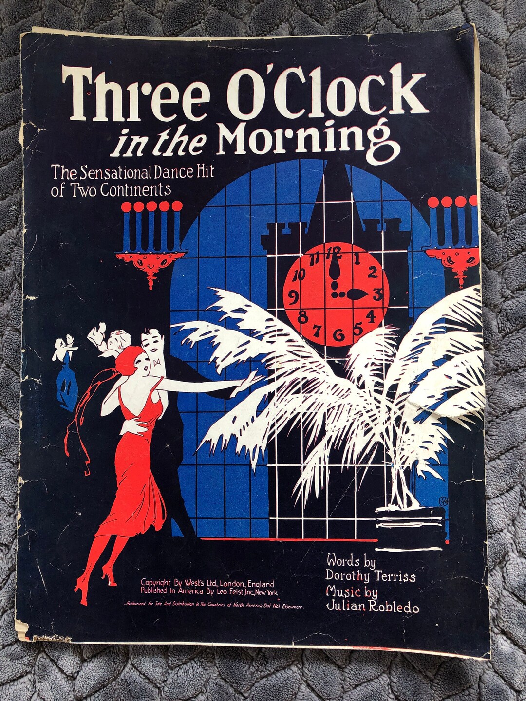 Rare Antique 1922 Piano Music Three O'clock in the Morning the ...