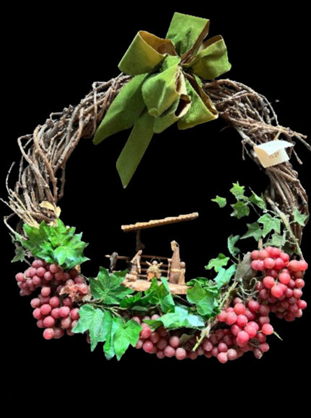 Lovely Vintage Nativity Mary Joseph Baby Jesus Christmas Grapevine ...