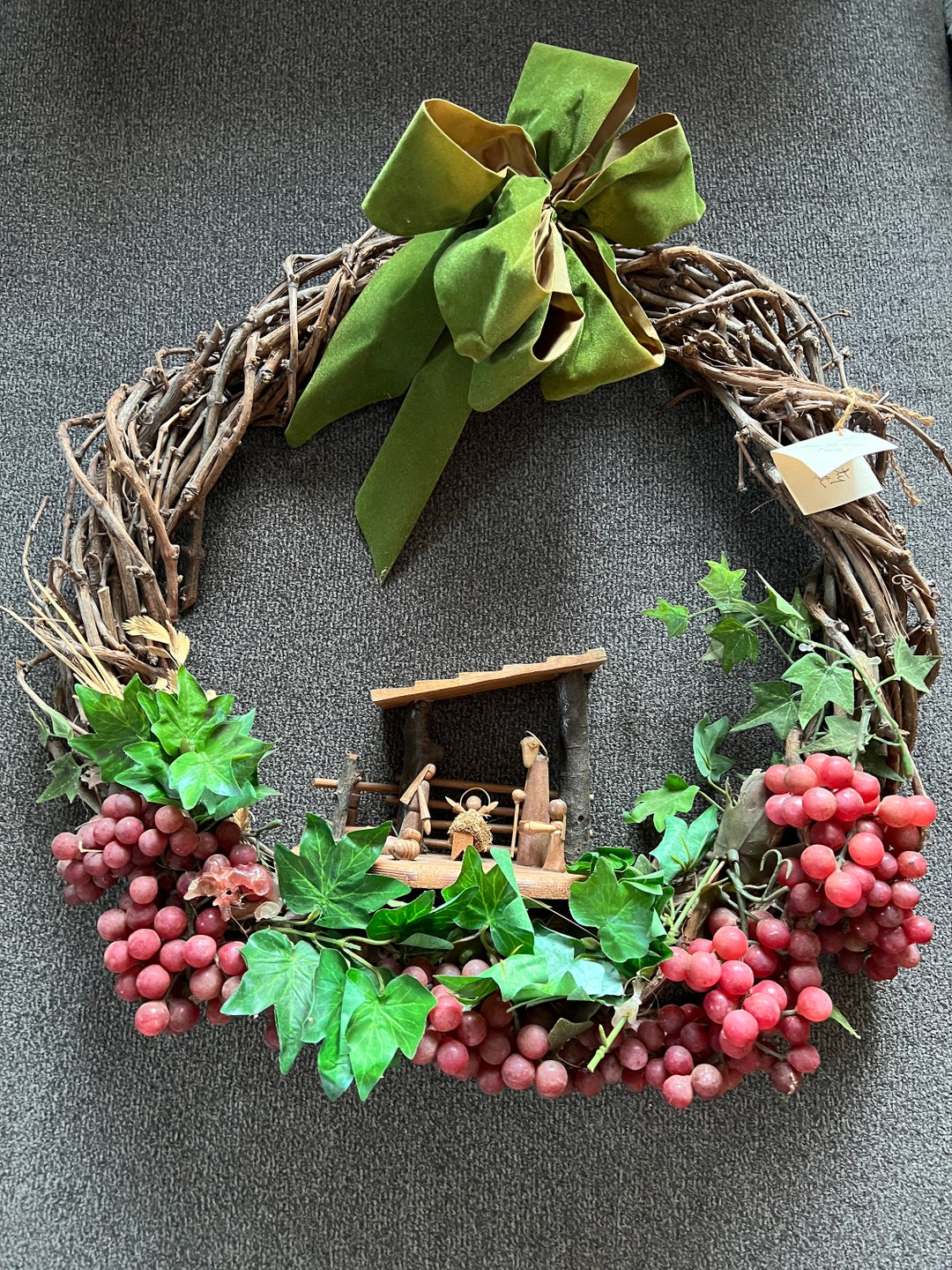 Vintage Hand Carved Nativity Mary Joseph Baby Jesus Grapevine - Etsy