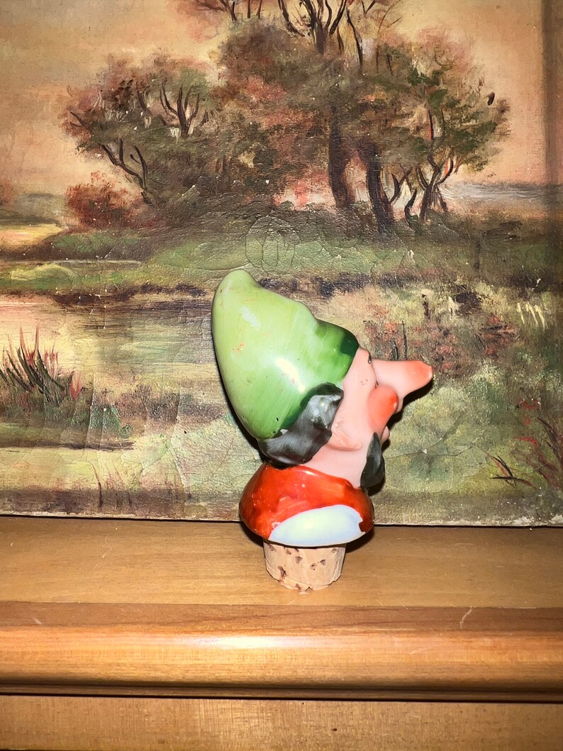 Antique German Porcelain Old Man Elf Dwarf W/green Hat Ceramic - Etsy