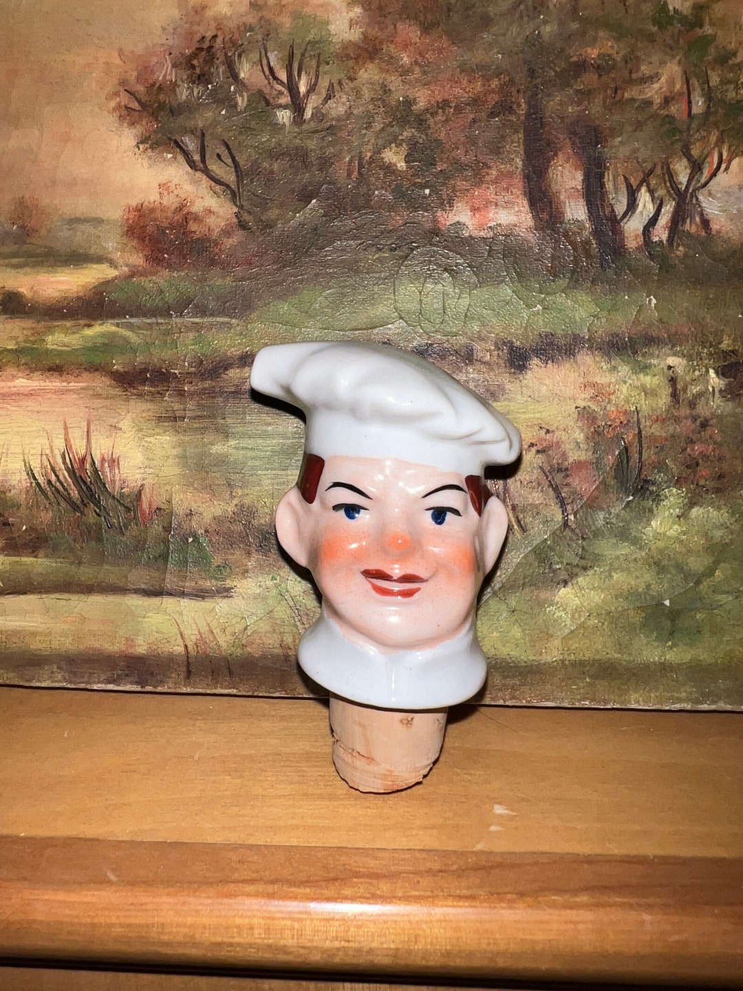 Rare Antique German Ceramic Chef Cook Bottle Stopper Pourer Germany ...