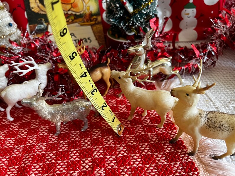 Kitschy Vintage Celluloid Reindeer 1940s-50s Light Weight Plastic White ...