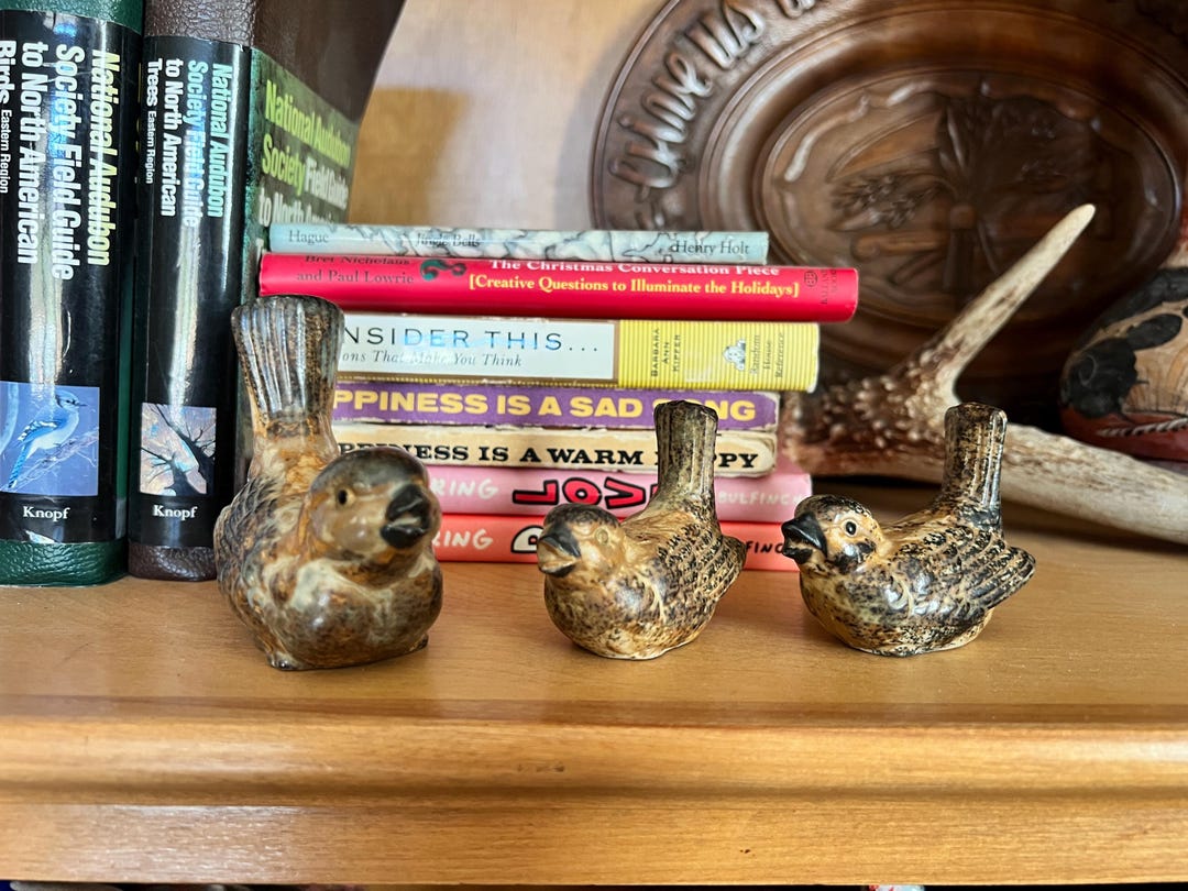 Darling Vintage Pottery Ceramic Finch, Sparrow, Robbin, Brown Song ...