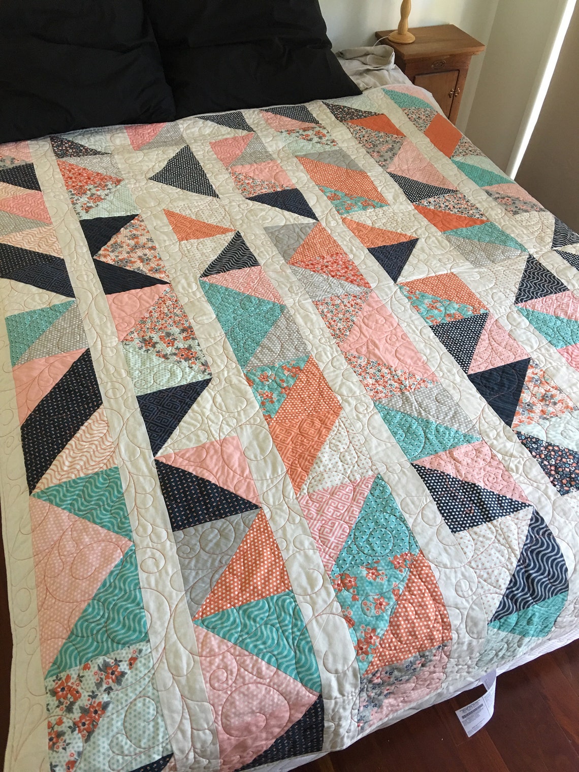 PDF Pattern | Mixed Triangles Quilt Pattern | Quilting Pattern ...