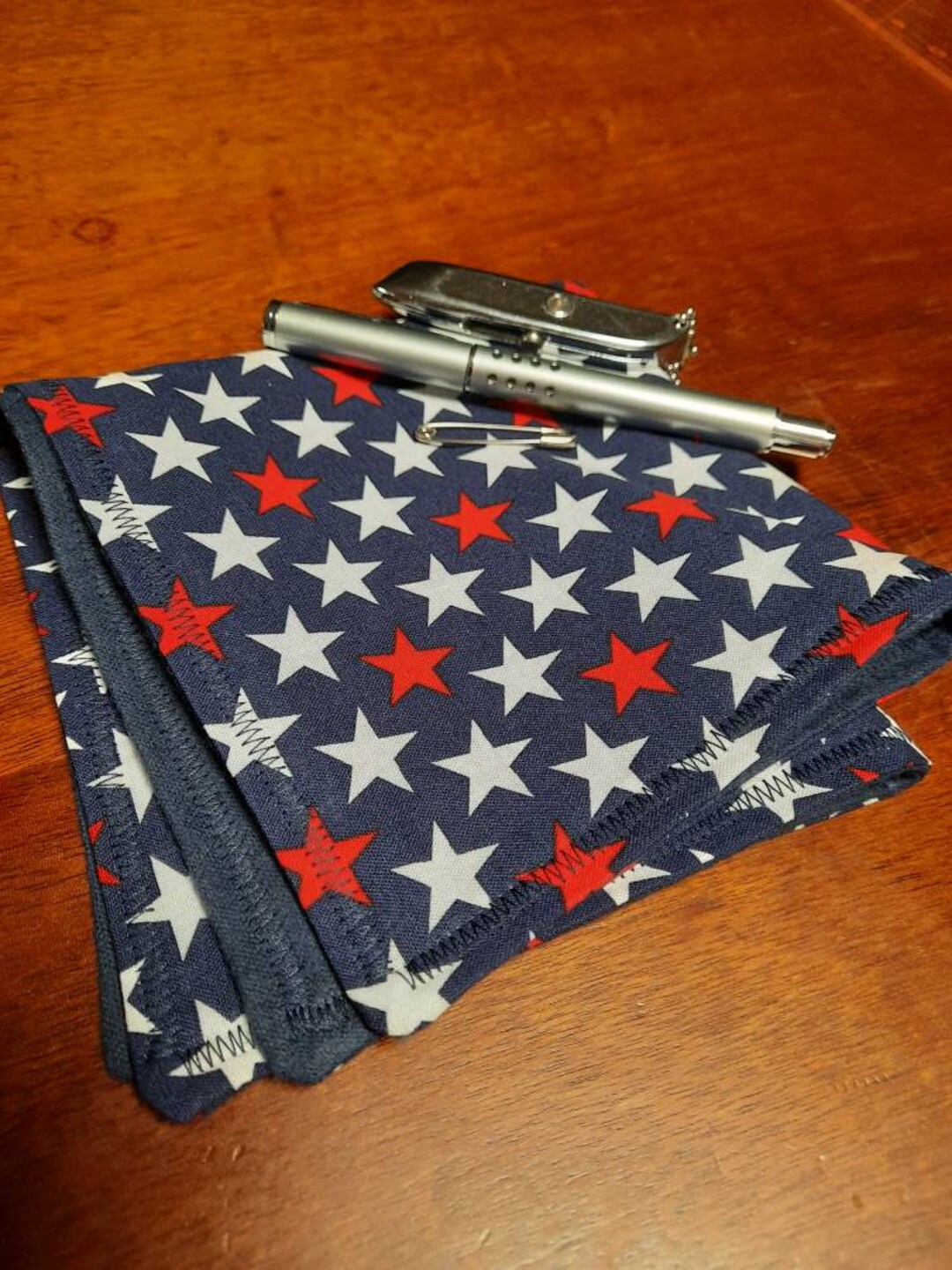 EDC Hank 12 Gear Hank Red White Blue Star Cotton and Flannel Print - Etsy